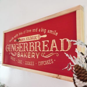 Rustic Gingerbread Bakery Sign Wood Mrs Claus Bakery Sign - Etsy