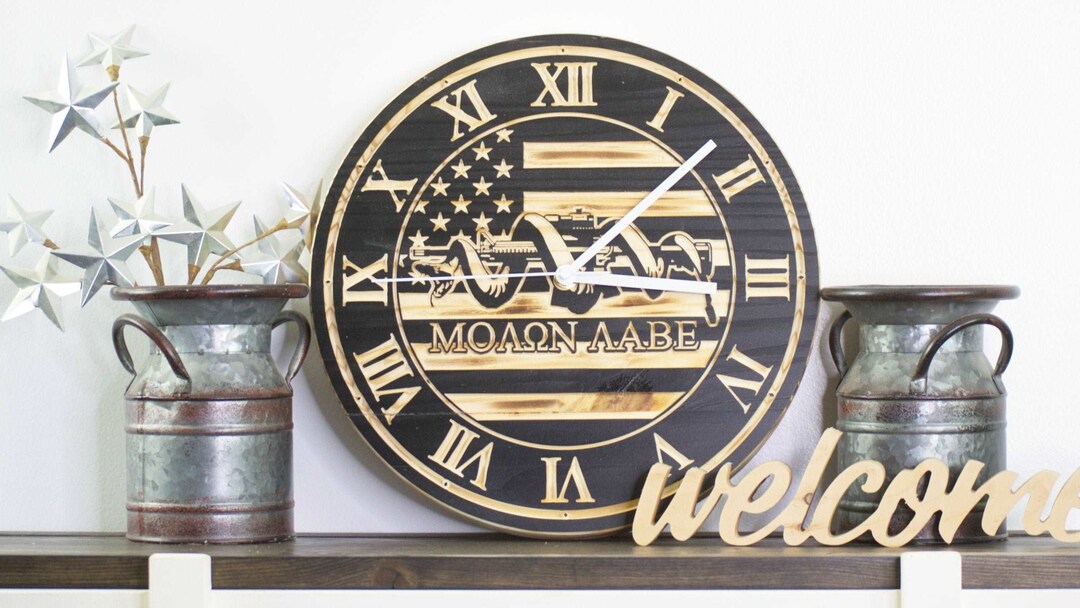 Molon Labe Wood Flag Clock - Etsy