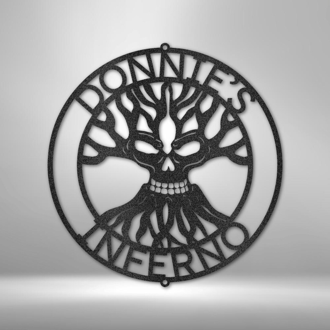 Skull Family Tree Monogram Steel Sign SS283 - Etsy