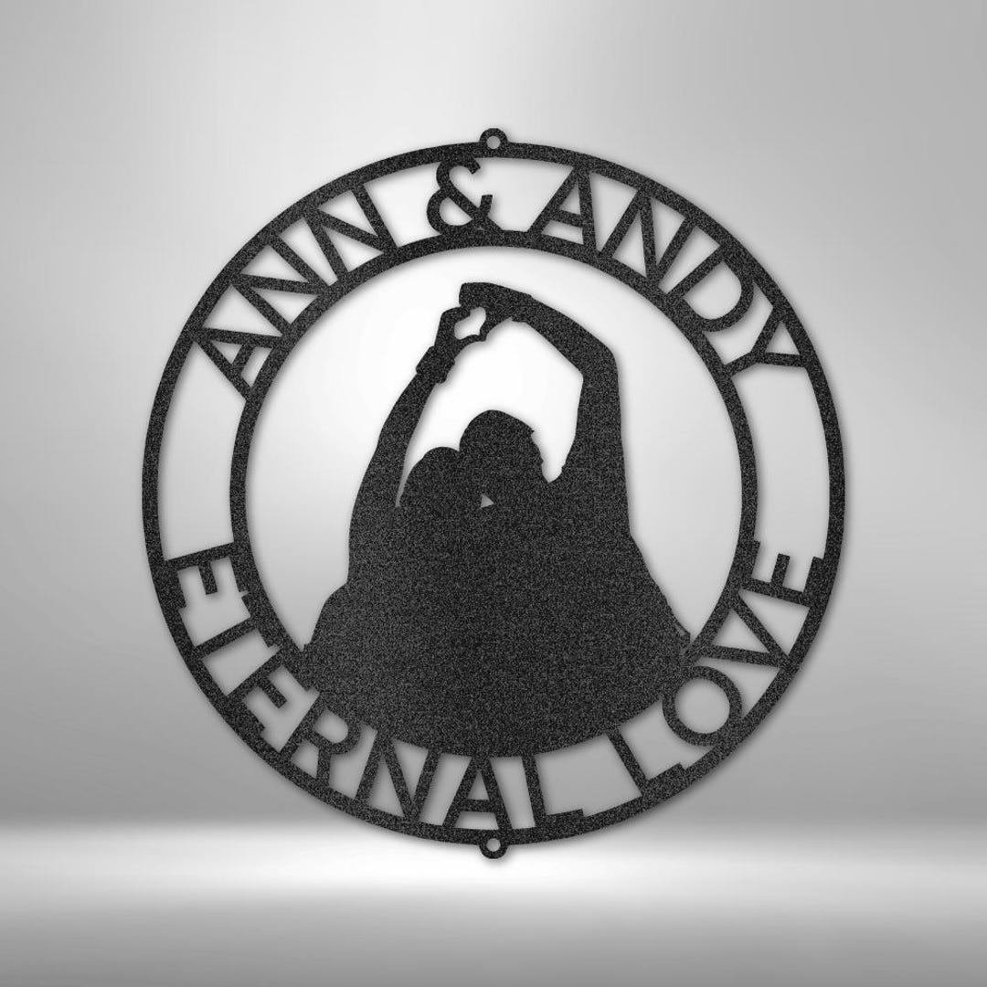 Couple Silhouette Monogram 1 Steel Sign SS068 - Etsy