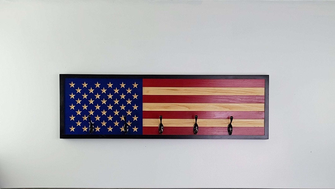 American Flag Coat Rack - Etsy