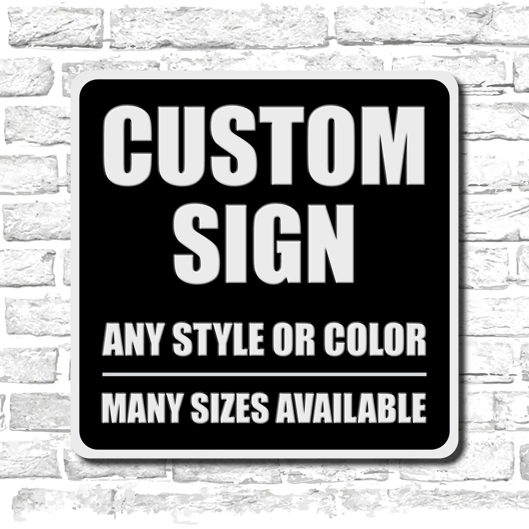Custom Printed Square Metal Sign - Etsy