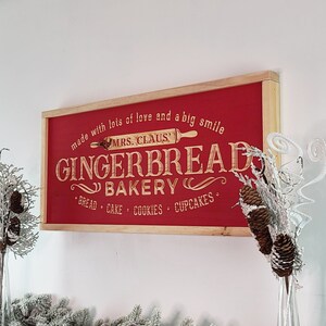 Rustic Gingerbread Bakery Sign Wood Mrs Claus Bakery Sign - Etsy