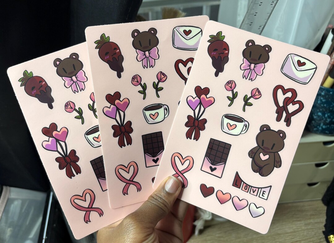 Cute Valentines Day Sticker Sheet - Etsy