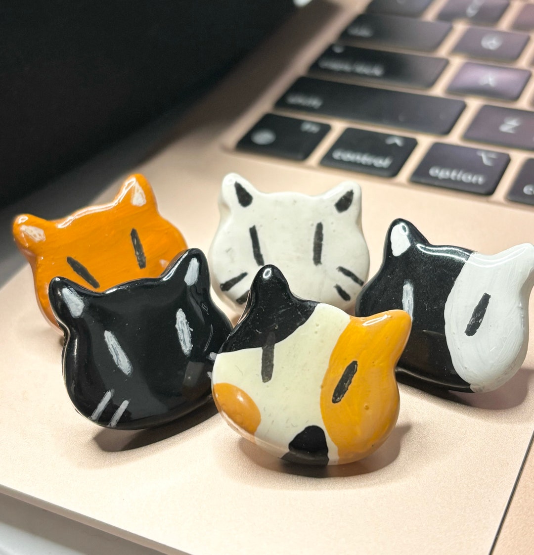 Cute Polymer Clay Cat Pins - Etsy