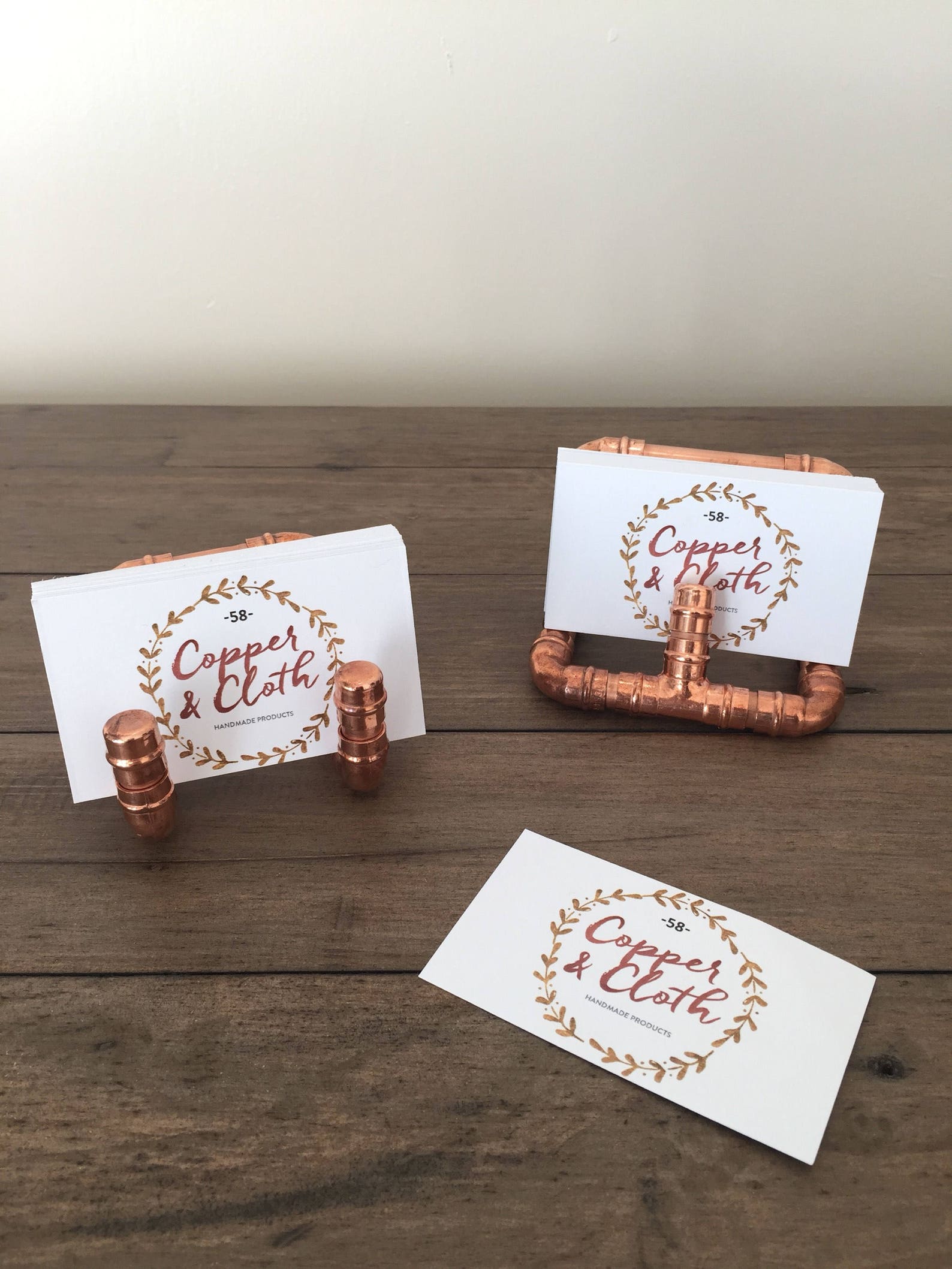 Industrial Copper Pipe Business Card Holder & Place Card | Etsy