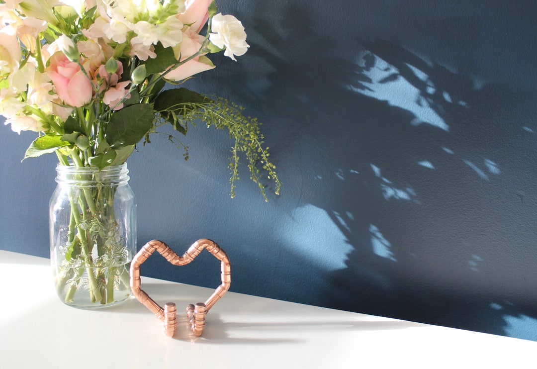 Copper Pipe Heart Decoration Photograph & Business Card Holder - Etsy