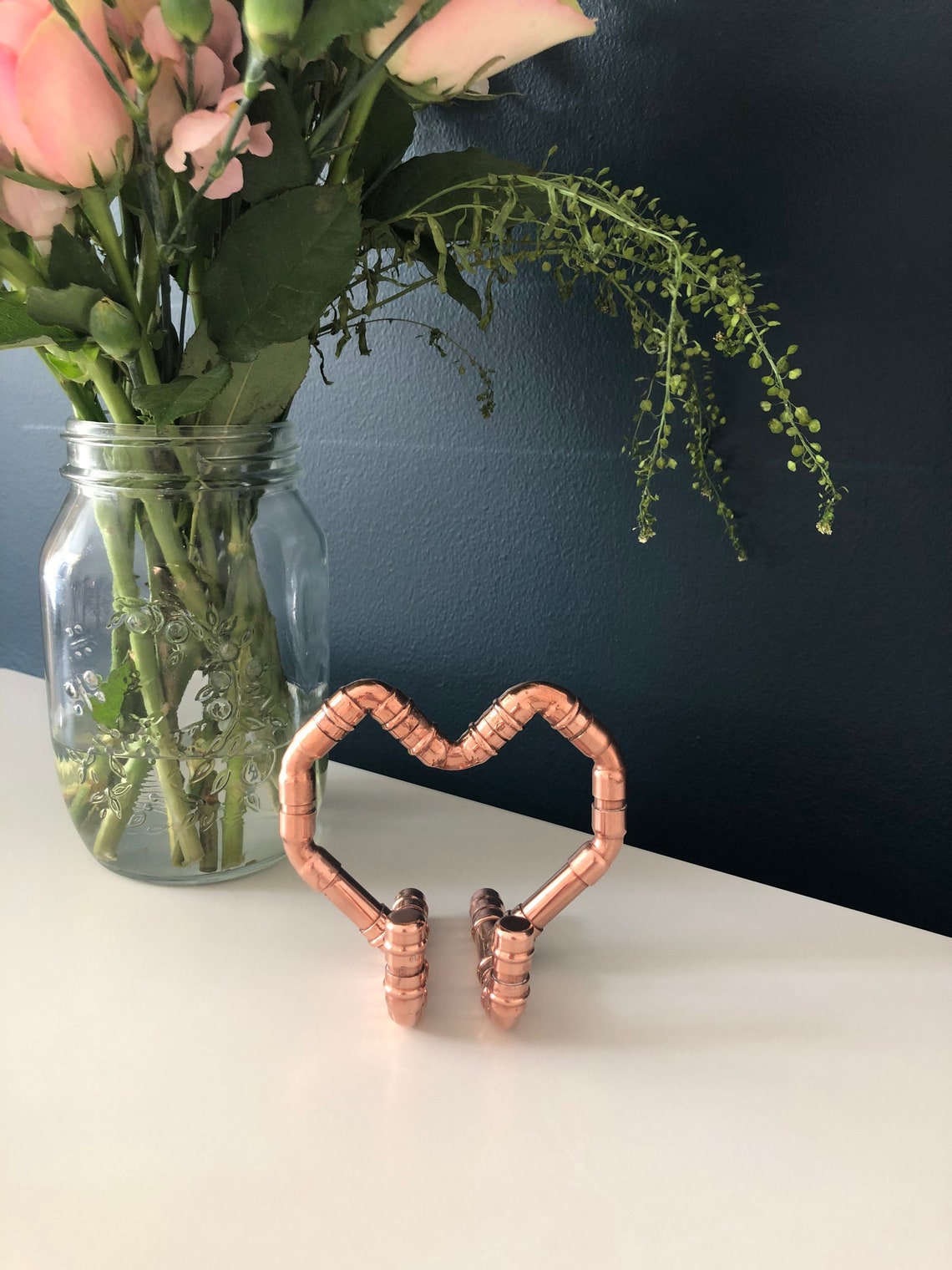 Copper Pipe Heart Decoration Photograph & Business Card - Etsy