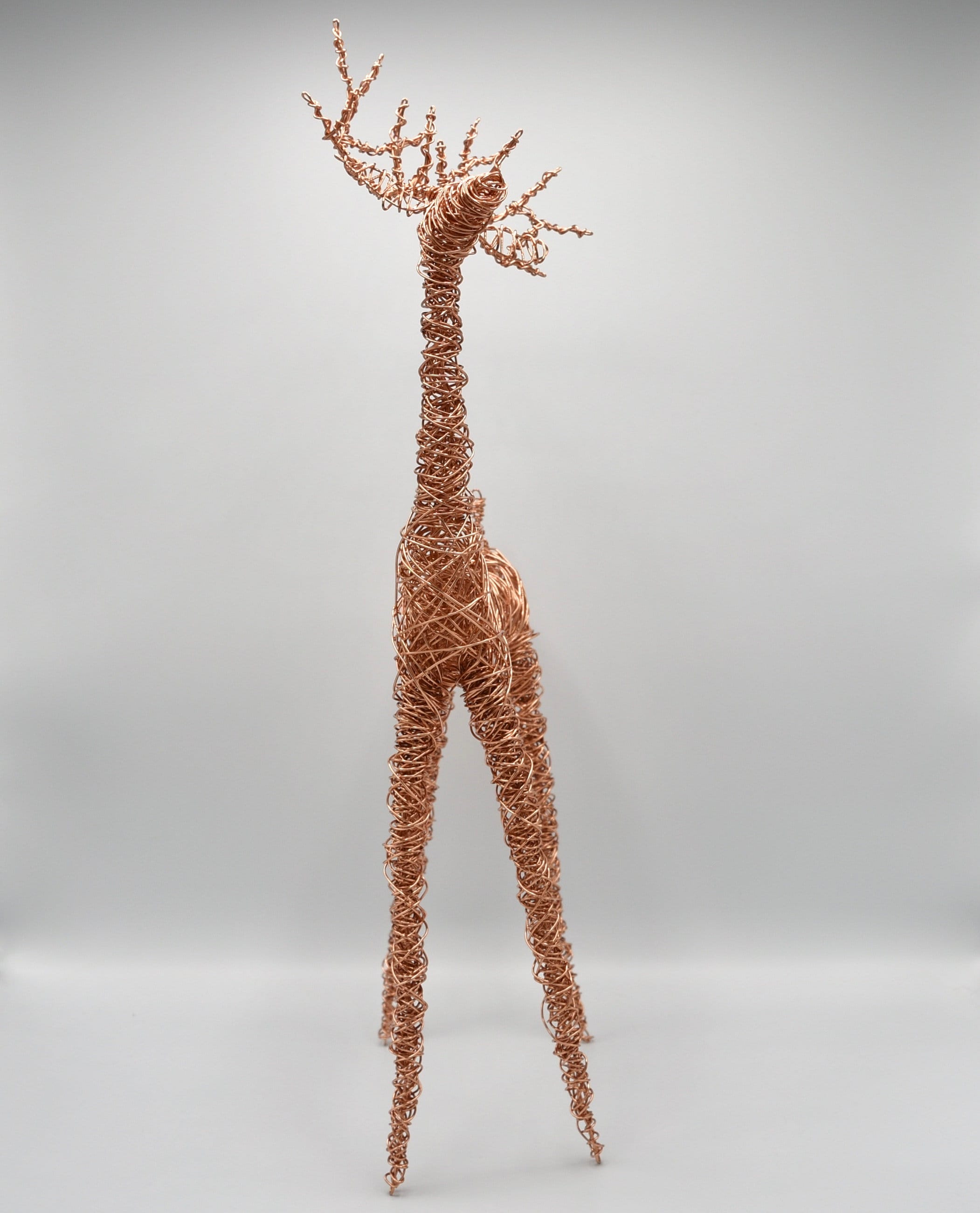 XL Copper Reindeer Sculpture - Etsy