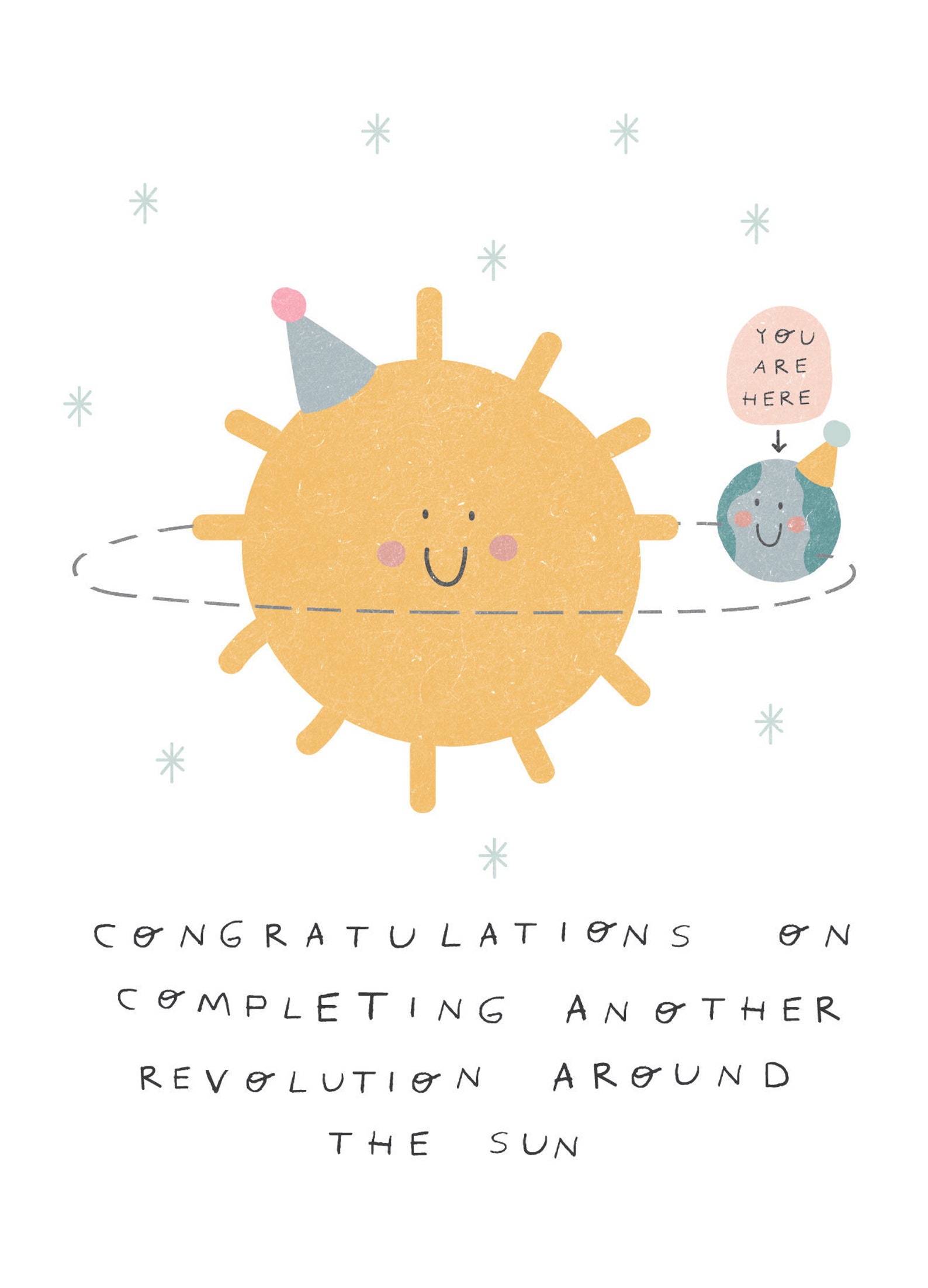 Earth Revolution Around the Sun Birthday Card Birthday Card With Funny ...