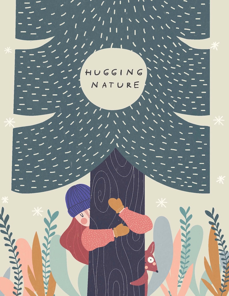 Tree Hugger Illustration Hugging Nature Outdoors Lover T