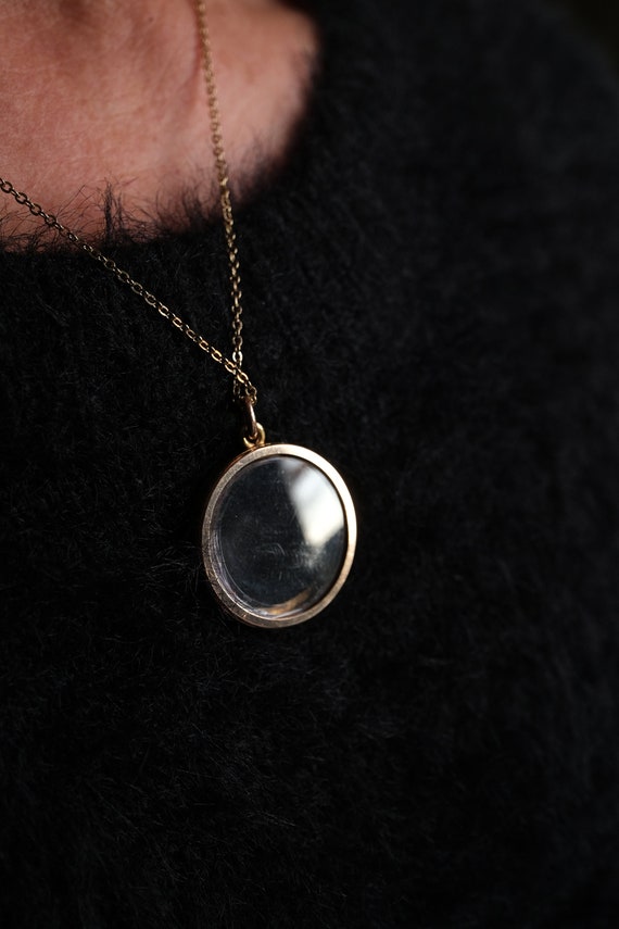 Antique Rose Gold Locket (glass front and back) 9ct … - Gem