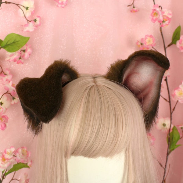 Brown Dog Ear Headband - Etsy