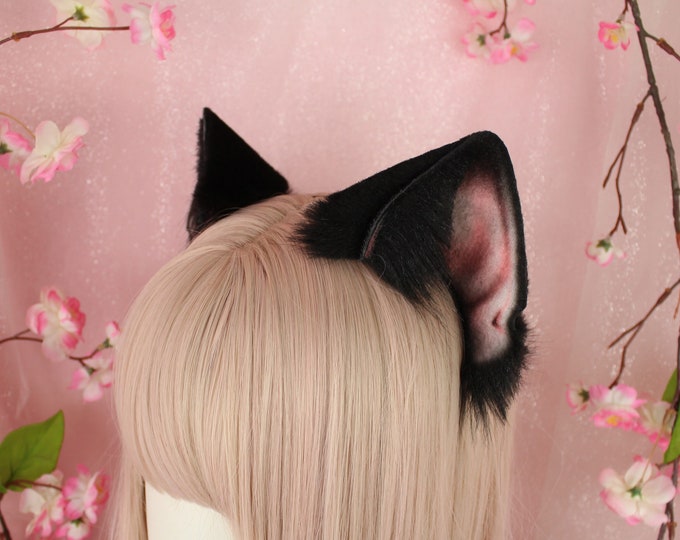 Natural Black Realistic Cat Ears Headband - Etsy