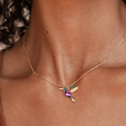 Colibri Sterling Silver 925 or Rose Gold Plated Necklace - Etsy