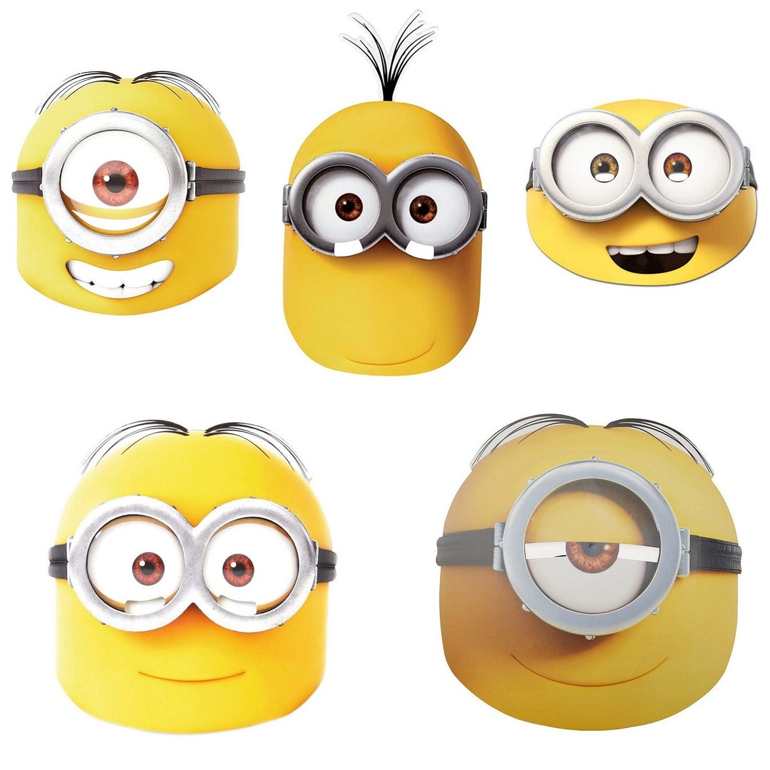 Rubies 3409x - Minions Card Mask - Cardboard Mask With 3D Print, Bob ...