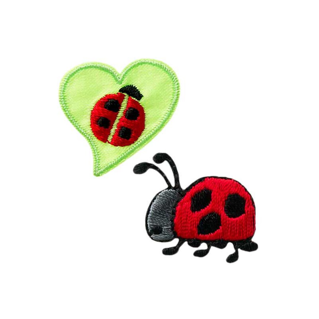 Mono Quick 06108 Ladybug Heart Leaf, SET of 2 Iron-on Patches, Spring ...