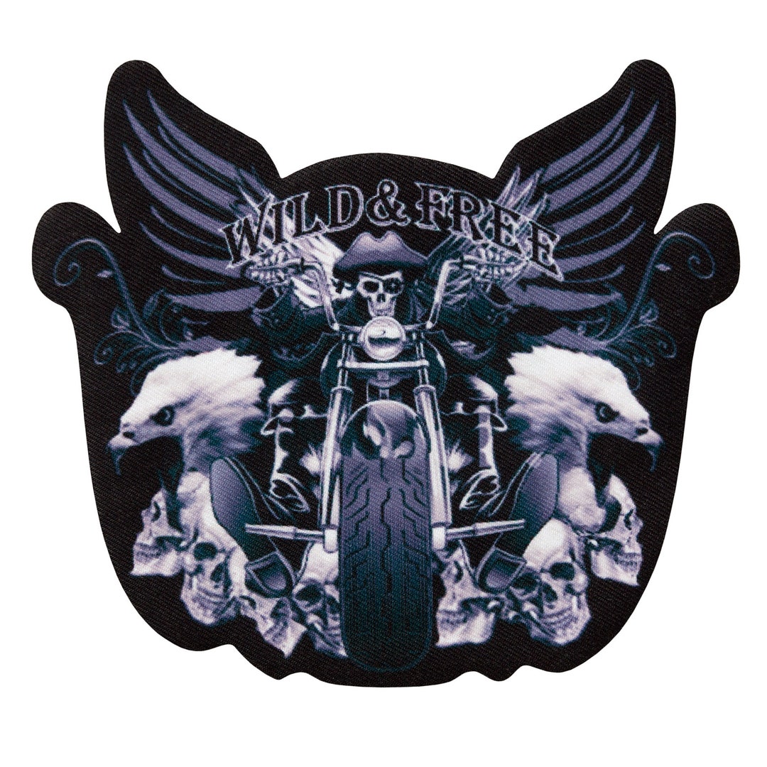 Mono Quick 20111 Skeleton on Bike, Temple Pattern, Patch, Patch - Etsy