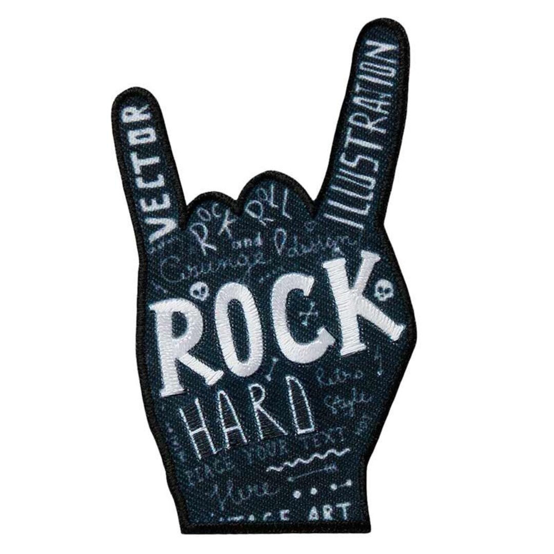 Mono Quick 10421 Rock Hand Iron-on Patch, Appliqué, Hard Rock, Rock ...