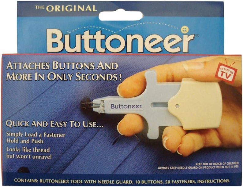 AVERY DENNISON Buttoneer® Tool, Button Fastening Kit, No Sewing ...