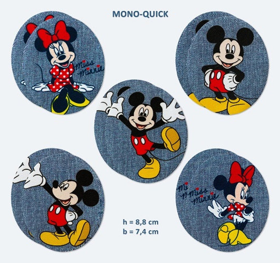 Mono Quick Disney Mickey Mouse Minnie Mouse Patches Iron-on Sew-on Iron ...