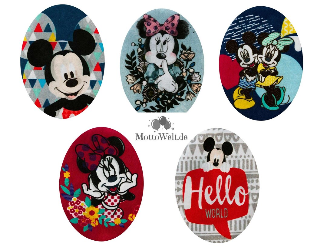 Mono Quick Disney Mickey Minnie Mouse Applique Oval Iron-on Mickey ...