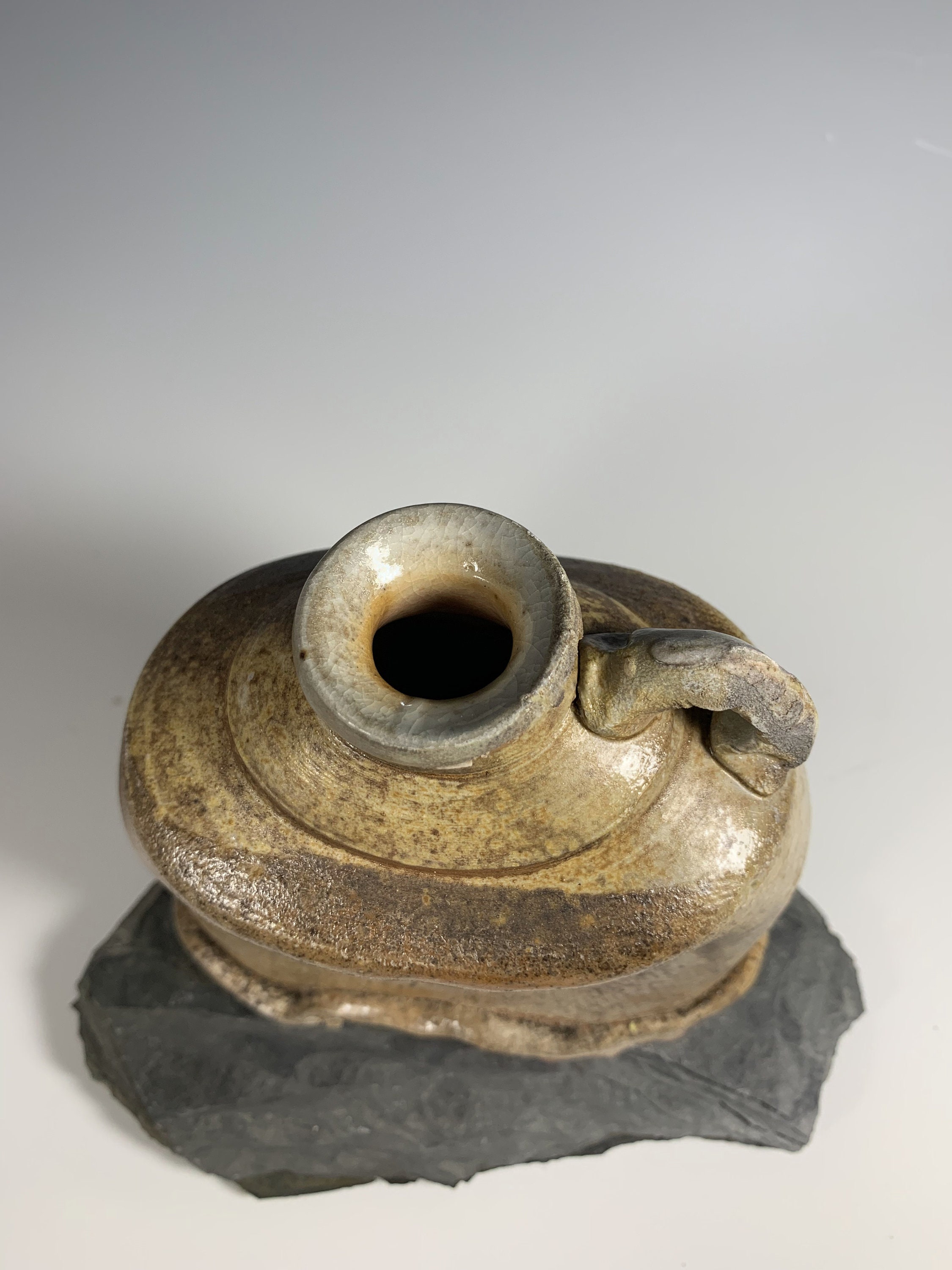 Woodfired Porcelain Flashing Slip Flask - Etsy