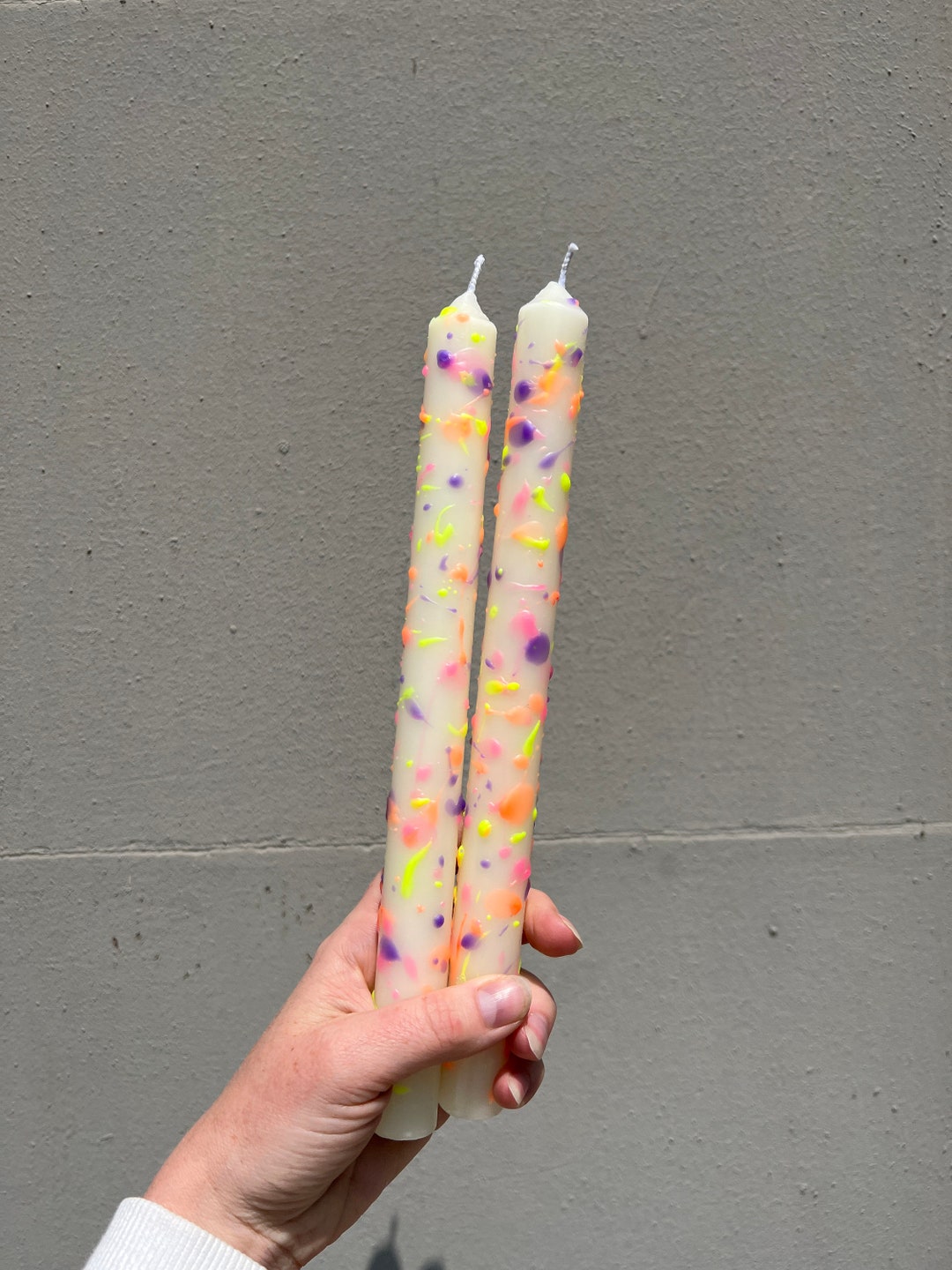 10 Neon Splatter Candle Set - Etsy