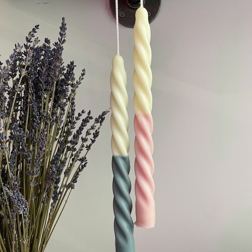 Two Toned Taper Candle - Etsy