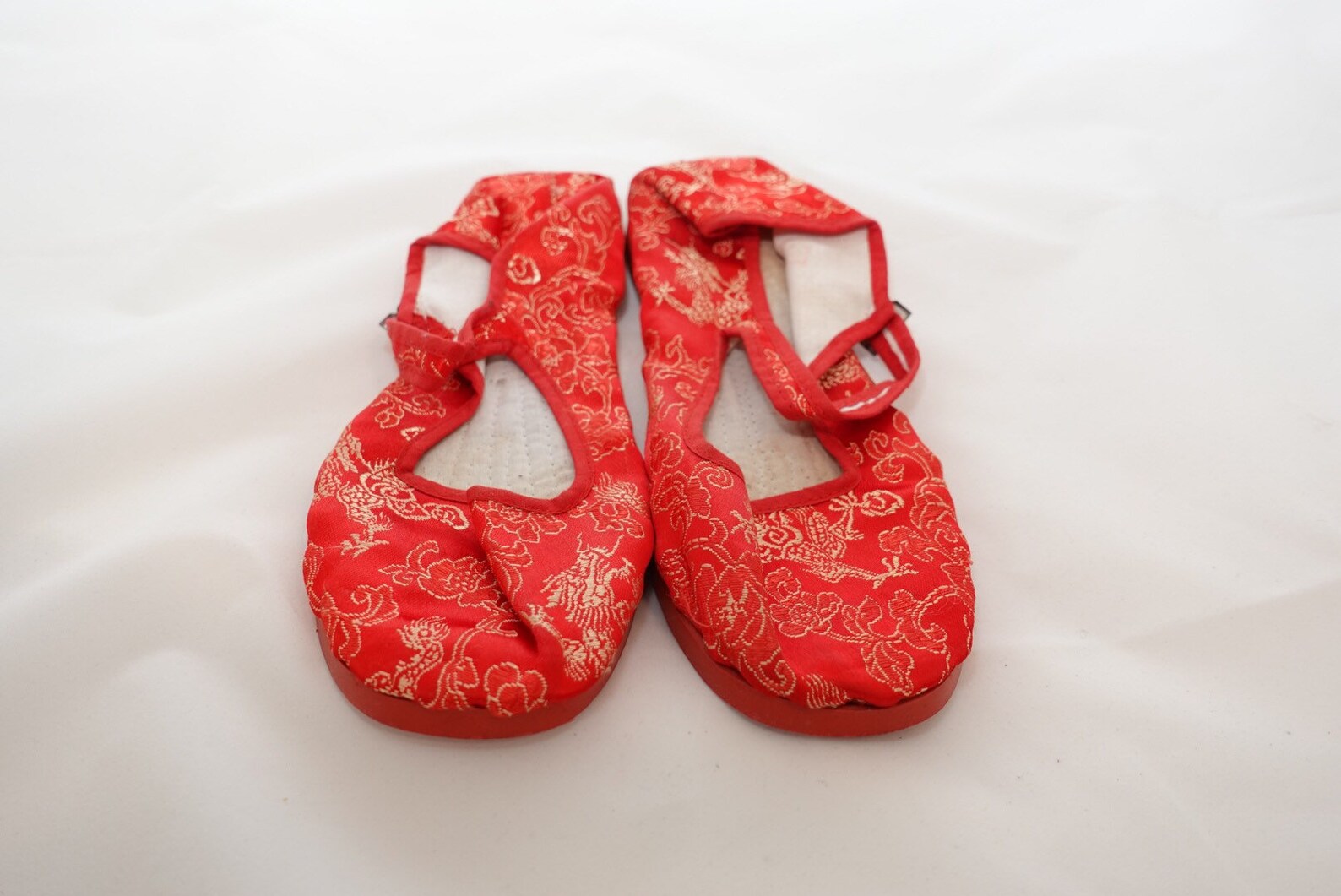 Vintage Mary Jane Satin Red Chinese Slippers - Etsy