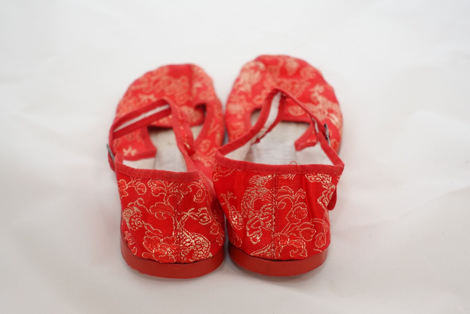 Vintage Mary Jane Satin Red Chinese Slippers - Etsy