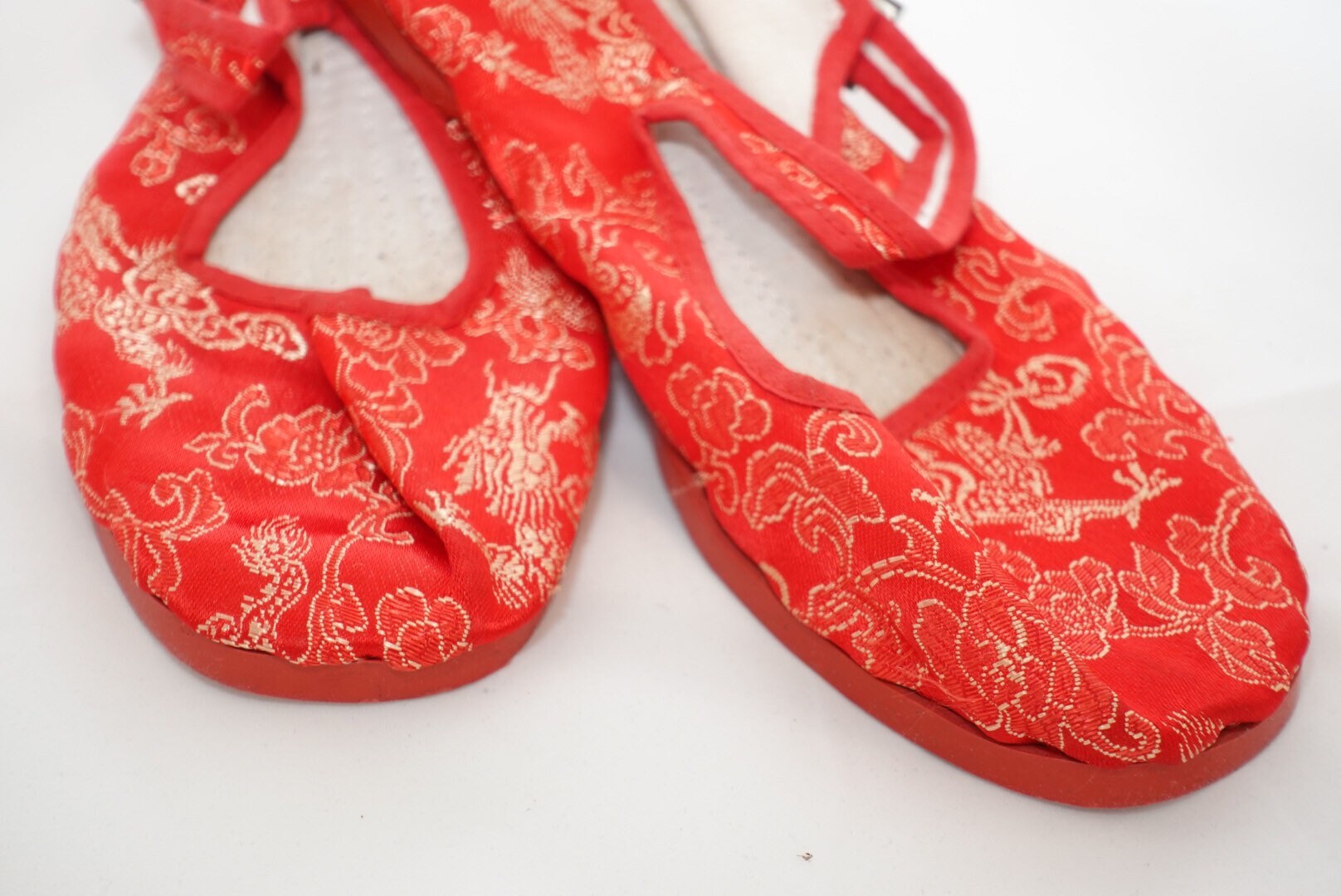 Vintage Mary Jane Satin Red Chinese Slippers - Etsy