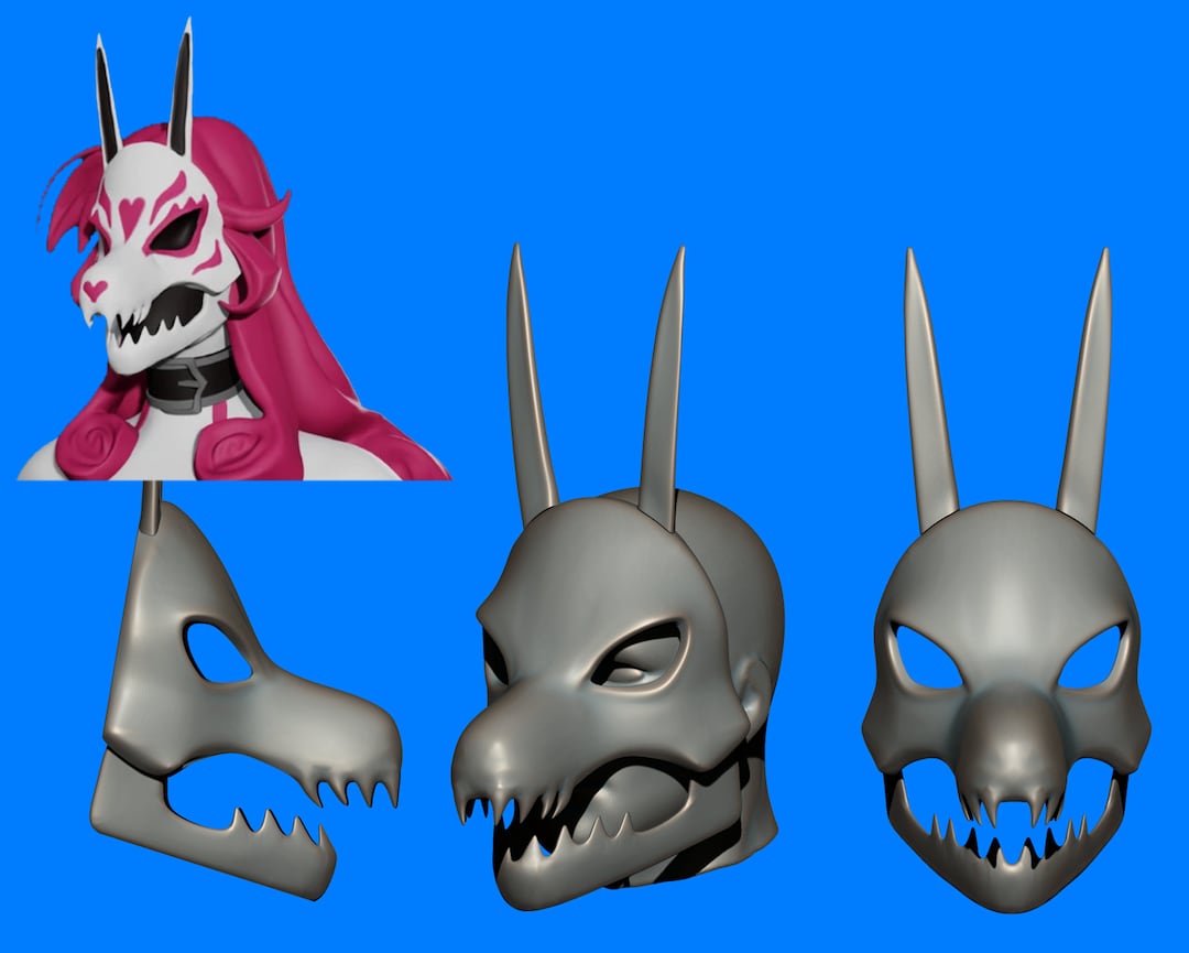 Neon White: Neon Red Mask 3d Stl - Etsy