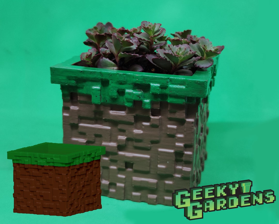 Minecraft Grass Block Planter Print File STL - Etsy