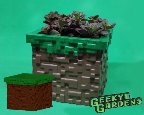 Minecraft Grass Block Planter Print File STL - Etsy