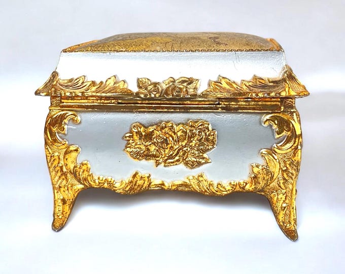 Gorgeous Ornate Blue Enamel and Gilt Trinket Music Box - Etsy