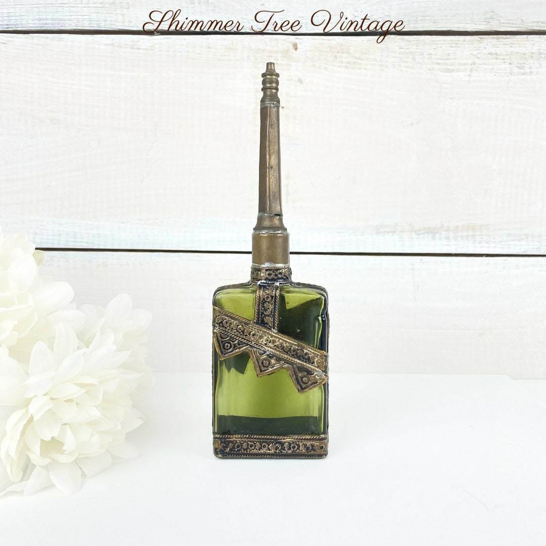 Stunning Karl Moran Paris Olive Green Glass Moroccan Inspired Perfume ...