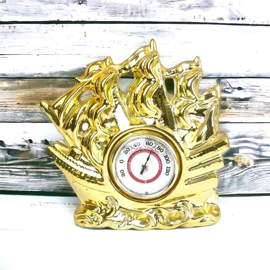 Vintage Japan Signed Ceramic Galleon Ship Thermometer - Etsy