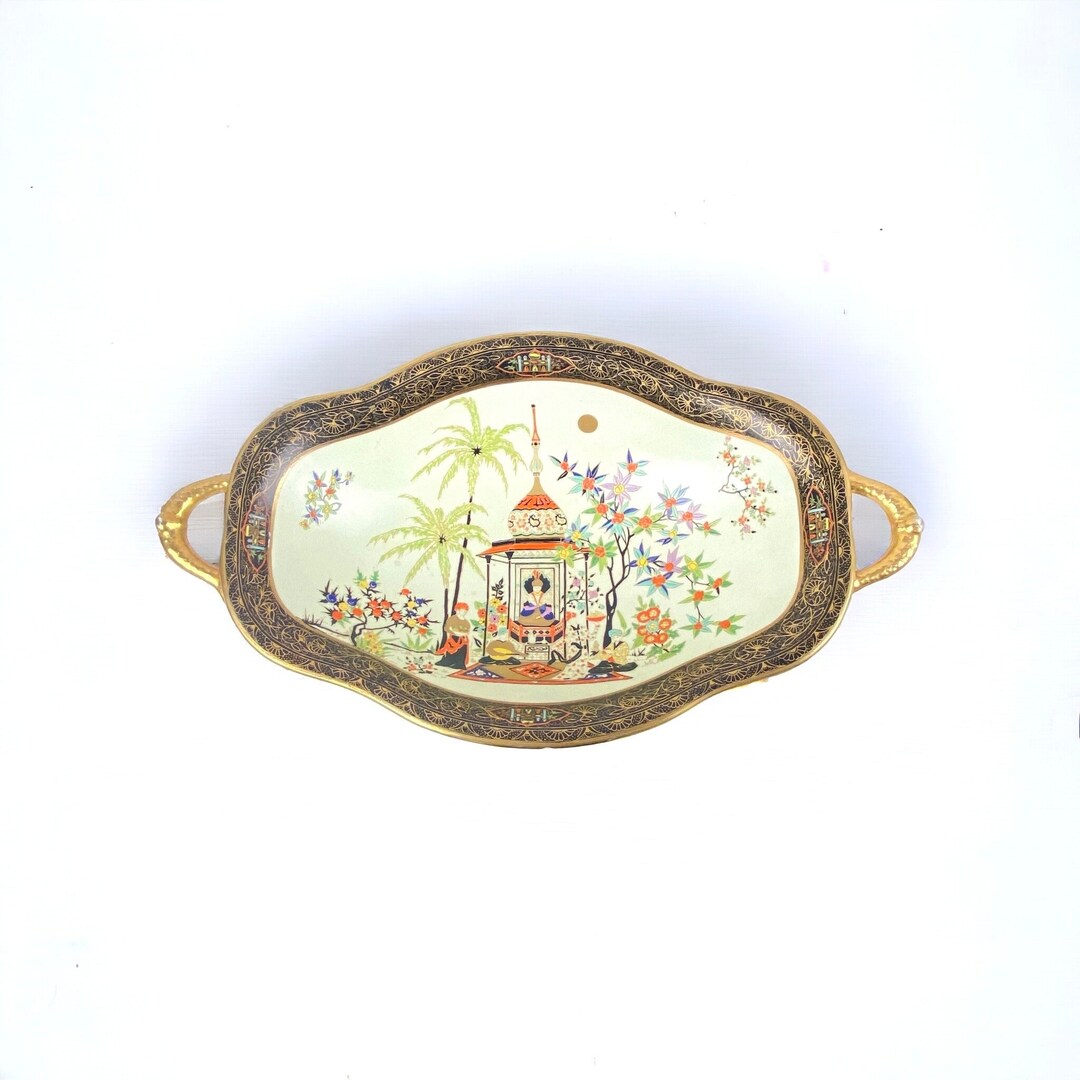Rare Carlton Ware Art Deco Decorative Asian Bowl. Flaws, See Condition ...