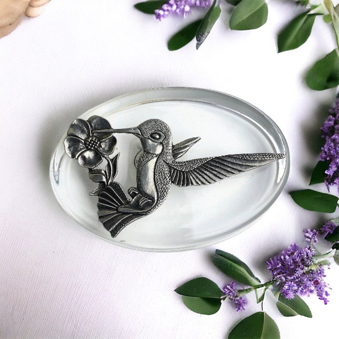 Fine Pewter Oval Humming Bird Paperweight by Heritage Metal Works - Etsy