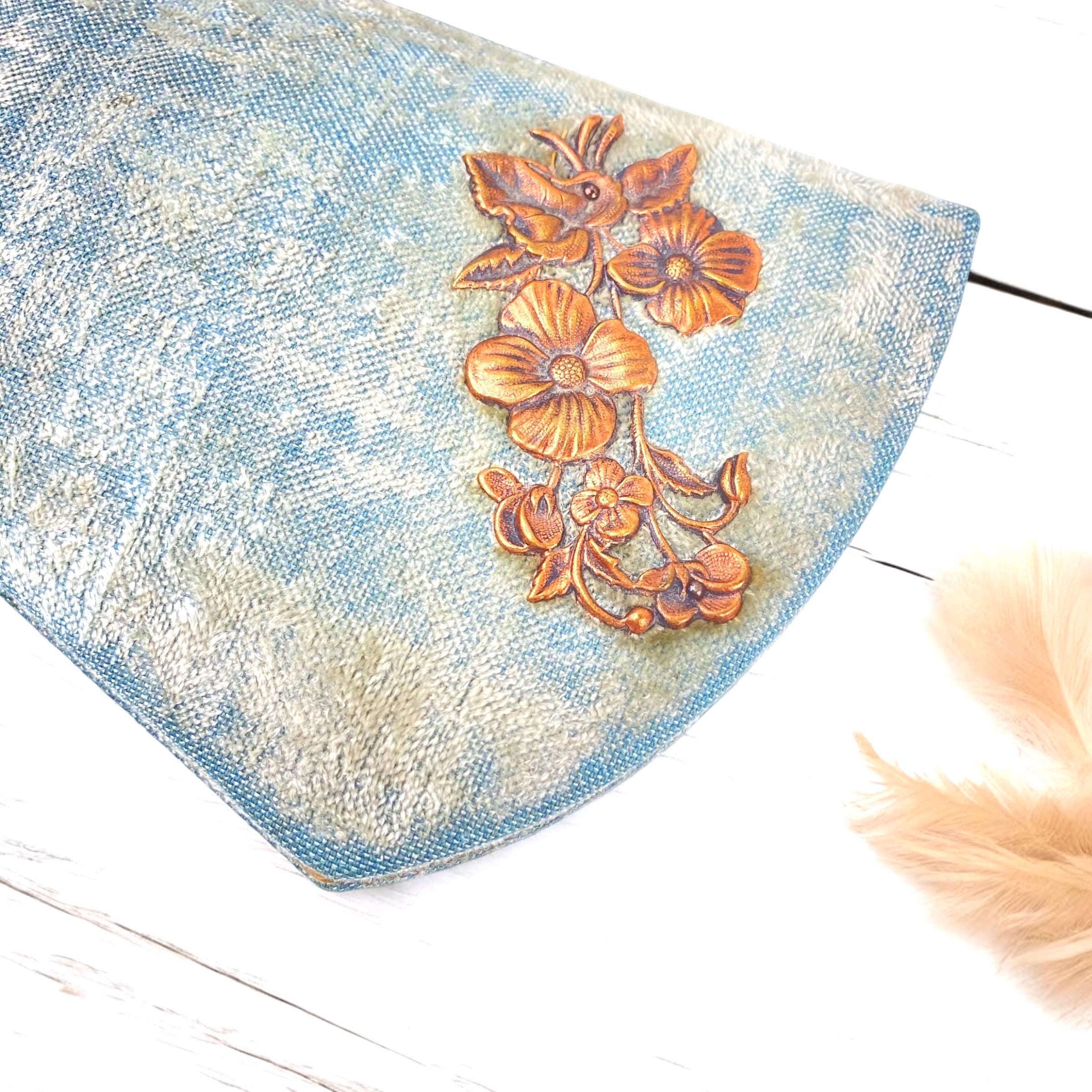 Victorian 19th Century Blue Velvet Signature Book - Antique Collectible ...