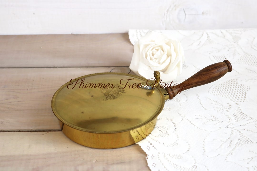 Brass Lidded Silent Butler With Wood Handle - Etsy