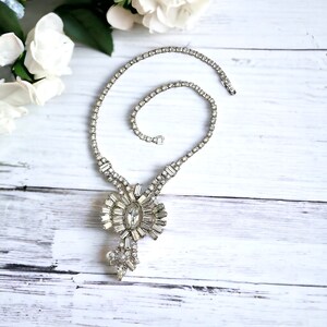 Vintage Elaborate Crystal Rhinestone Pendant Necklace - Etsy