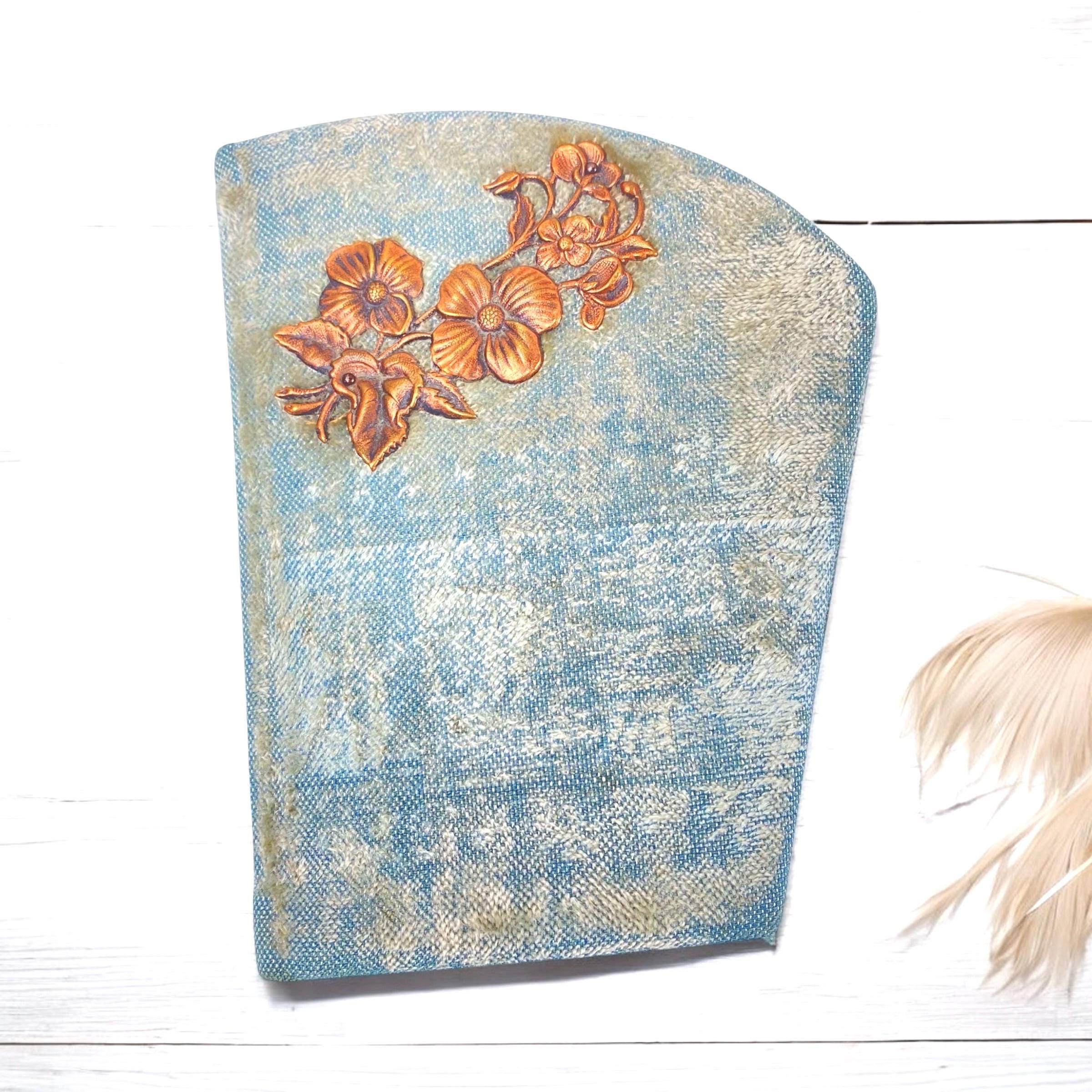 Victorian 19th Century Blue Velvet Signature Book - Antique Collectible ...