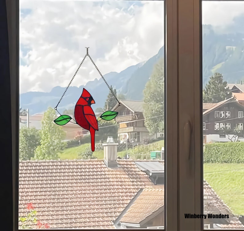 Cardinals Gift Custom Cardinal Stained Glass Window Hangings ...