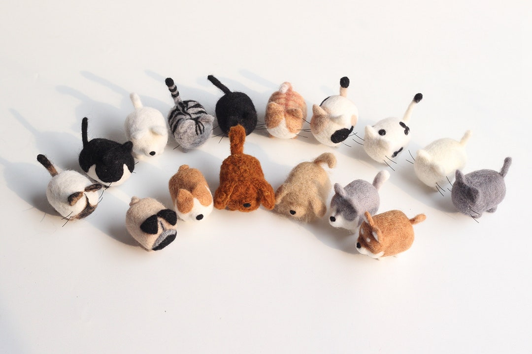 Faceless Cats and Dogs Needle Felting Kits for Beginners Gift Wrap DIY ...