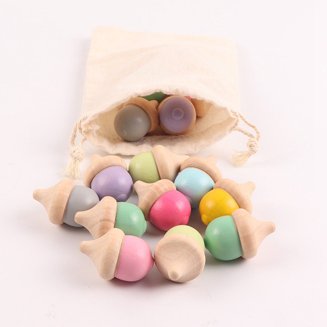 10 Wooden Acorns for Christmas - Painted Wooden People - DIY Wood Art ...