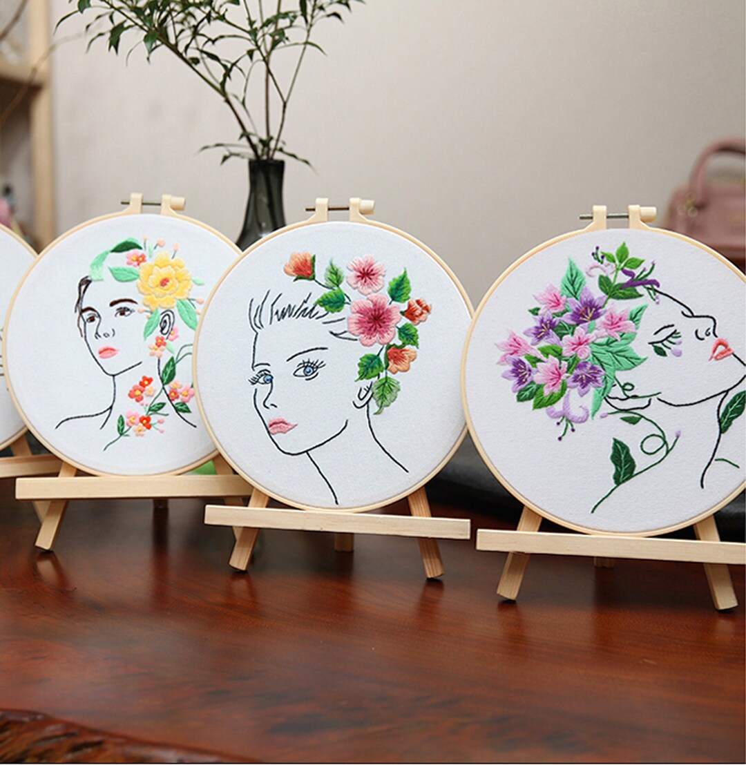 Minimalist Lady Embroidery Kit Gift for Mom - Including Everything to ...