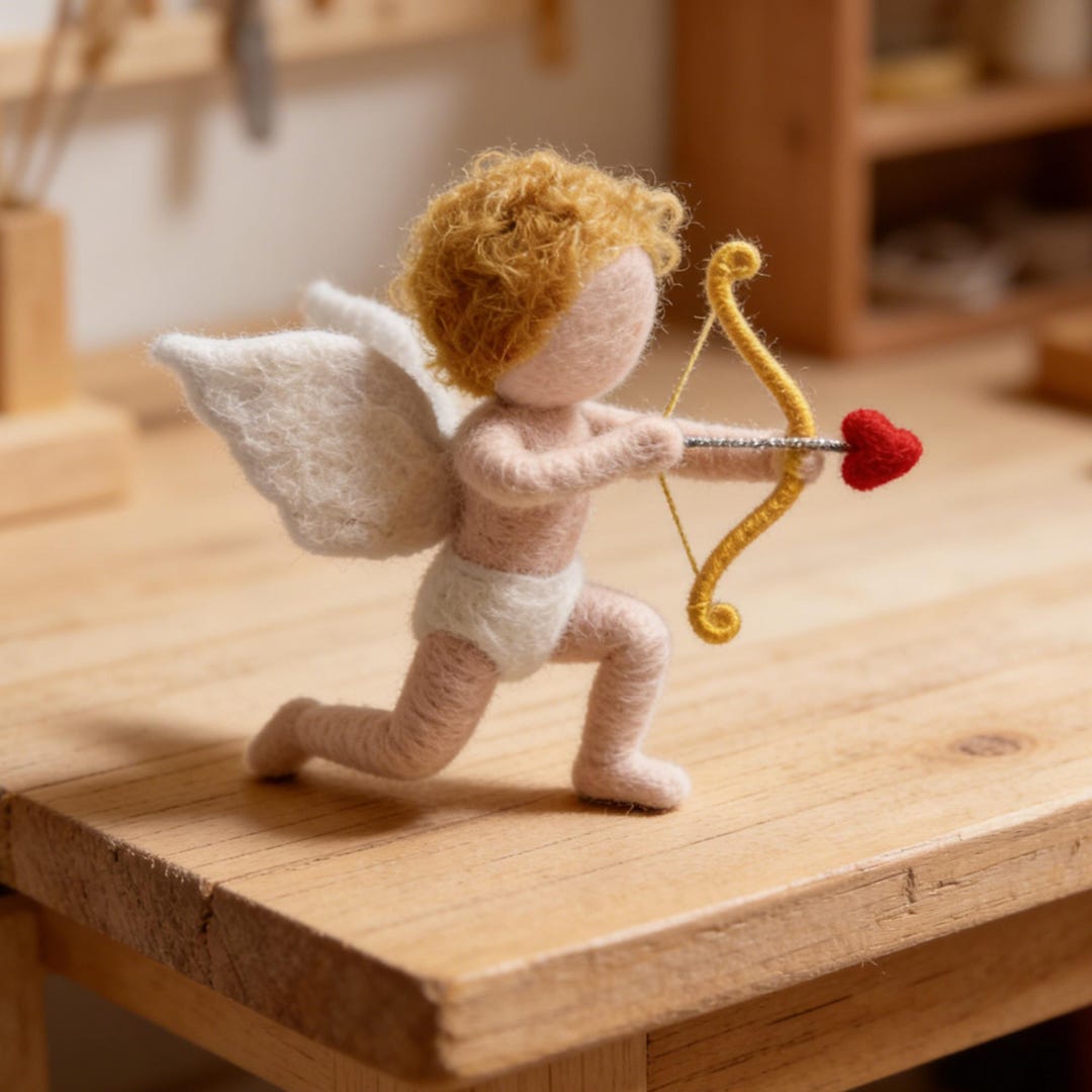 Cupid Needle Felting Kit: 4-inch DIY Craft for Beginners - Etsy