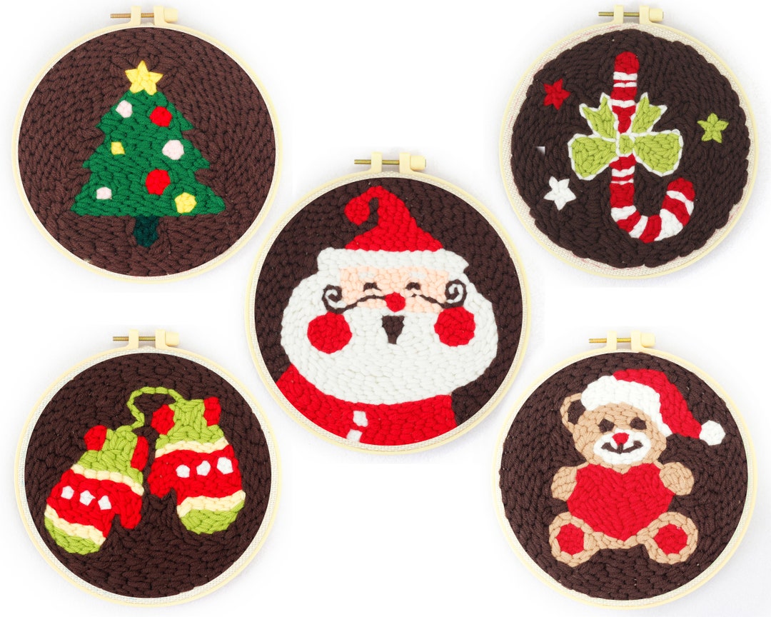 Christmas Punch Needle Kit, Santa Claus Punch Needle Kit, Christmas ...